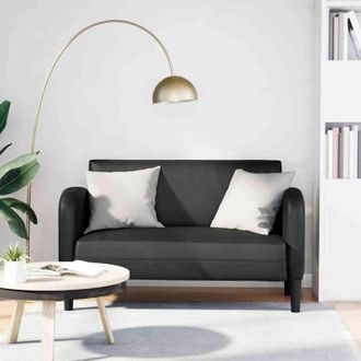 vidaXL Vidaxl - Canap&eacute; causeuse noir 110 cm similicuir - Confort optimal avec mousse et ressorts - Cadre en contreplaqu&eacute; robuste - Dimensions 124 x 67 x 70