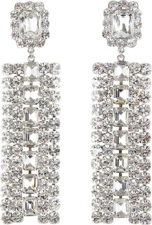 Self Portrait Femme, Accessoires, Gris, Taille: ONE Size Multi Crystal Earrings