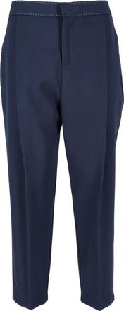 Elisabetta Franchi Femme, Pantalons, Bleu, Taille: 36 FR Pantalon Élégant en Couleur Beige