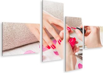 Islandburner Bild auf Leinwand Rosa Nagellack Closeup Shot Kosmetikerin Bilder Wandbilder Poster