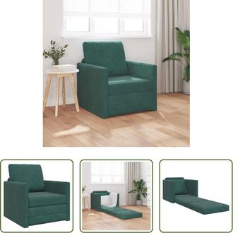 vidaXL Sofa zu Bett - Schlafsofa 60cm Dunkelgr&uuml;n Samt