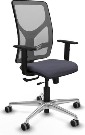 Piqueras y Crespo Computerstuhl mit 1D-Armlehnen, h&ouml;henverstellbare Lendenwirbelst&uuml;tze, ausgestattet mit Syncro/Traslack und Schneideschaum, mit Rollen 65 mm, Parkett, 