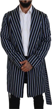 Dolce & Gabbana Homme, V&ecirc;tements de nuit et de d&eacute;tente, Multicolore, Taille: M Peignoir &agrave; Col Ch&acirc;le Ray&eacute;