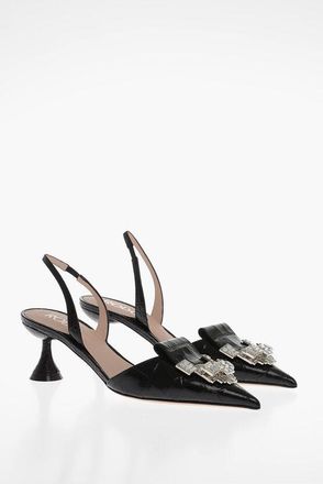 Rodo Pointed Sandals With Rhinestones Detail Heel 6 cm Größe 38