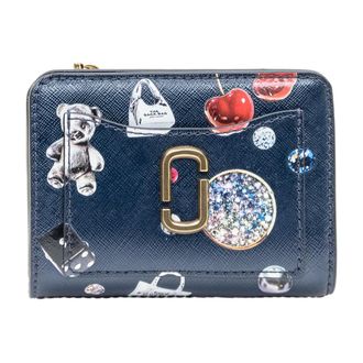 Marc Jacobs Femme, Accessoires, Bleu, Taille: ONE Size The Trinket Utility Snapshot Mini Compact Wallet