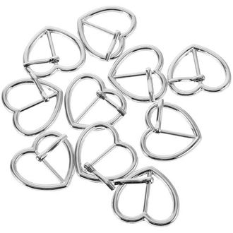 Aboofan Boucles de Ceinture &agrave; Ardillon Simple en Alliage Argent&eacute;, Forme Coeur 19 Mm, Lot de 10 Pi&egrave;ces, Accessoires Vintage pour Couture et Artisanat, Fixation