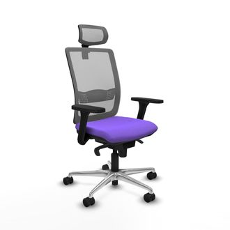 Piqueras y Crespo Haches Schutzstuhl mit 3D-Armen, h&ouml;henverstellbarer Lendenwirbelst&uuml;tze und h&ouml;henverstellbarem Kopfteil, 5 Positionen, Grau/Lila