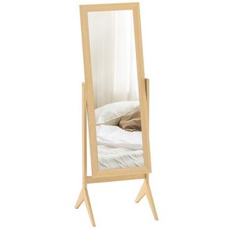 HOMCOM Miroir en Pied Grand Miroir de Sol Inclinaison r&eacute;glable pour Dressing Chambre dim. 47L x 46l x 148H cm en ch&ecirc;ne