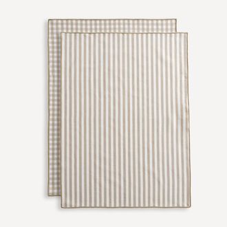 La Redoute Interieurs Lot De 2 Torchons 30% Coton Recycl&eacute; Tiss&eacute;-teint Soizic