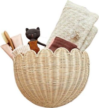 Generico Panier mural en osier naturel - Organisateur de rangement en rotin fait &agrave; la main, fonctionnel et d&eacute;coratif | D&eacute;coration dint&eacute;rieur peu encombrante po