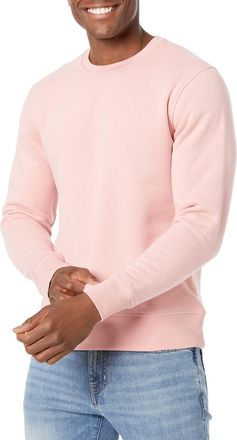 Amazon Essentials Herren Fleece-Sweatshirt mit Rundhalsausschnitt (erhältlich in Big & Tall), Rosa, XXL