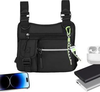 Generic Sac de poitrine - Sac de poitrine dext&eacute;rieur pour homme - Gilet multifonction r&eacute;sistant &agrave; lusure avec coupe 3D pour la randonn&eacute;e, la gym, le sport, la