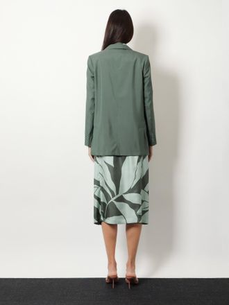 Max Mara Womens Blazer Mxmalbata Virgin Wool & Silk Green Blazers Jacket