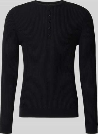 Antony Morato Strickpullover aus Lyocell-Woll-Mix mit Knopfleiste