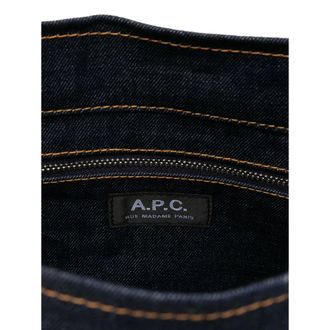 A.P.C. Denim Calf Leather Shoulder Bag - Blue