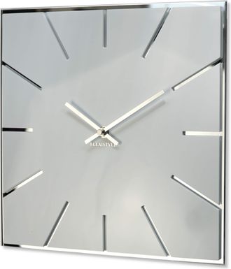 FlexiStyle Wanduhr quadratisch Exact 30 cm Durchmesser, ohne tickgeräusche modern, Design Acrylglas und Acrylspiegel, Wohnzimmer, Schlafzimmer (Weiß)