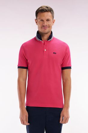 Eden Park Polo &Agrave; Manches Courtes En Coton Rose Coupe Droite