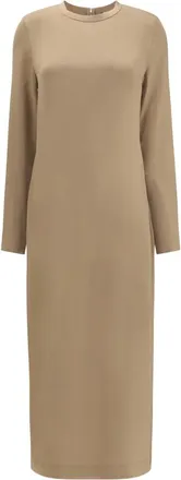 Toteme Robe longue en satin - Femme - Robes - Beige - Taille: 40 FR