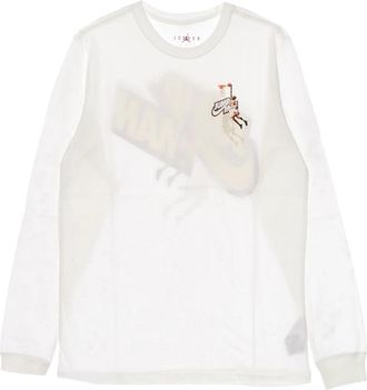 Nike Jordan Lang&auml;rmliges T-Shirt mit Rundhalsausschnitt - - Sport - Herren - Wei&szlig; - XL