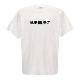 Burberry Homme, Tops, Blanc, Taille: S Harriston Cotton Crew Neck T-Shirt