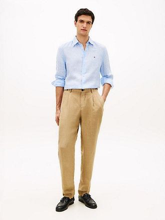 Tommy Hilfiger Pantalon Smart Casual en pur lin d&eacute;lav&eacute;