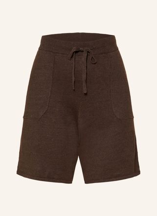 Darling Harbour Darling Harbour Strickshorts Aus Leinen braun