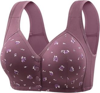 Generic Soutien-gorge d&eacute;contract&eacute; r&eacute;glable et respirant sans anneau en acier, violet, 68