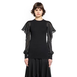 sacai Satin x Cotton Knit Sweater