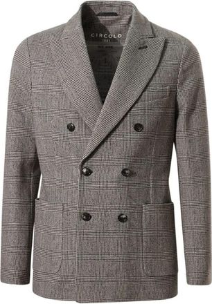 Circolo 1901 Doppelreihiger Karo-Blazer - - Jackets - Herren - Grau - XL