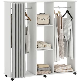 HOMCOM Armoire penderie - Bois - 120x40x128cm - blanc