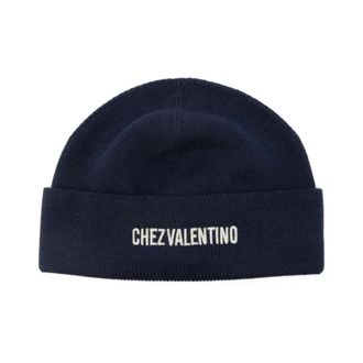 Valentino Garavani Chez Beanie - - Accessories - Herren - Blau - ONE SIZE