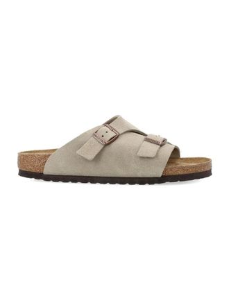 Birkenstock Sandalen - Adjustable Suede Sandals With Cork-Latex Footbed - Gr. 41 (EU) - in Grau - f&uuml;r Damen