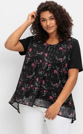 Sheego T-Shirt Blusenshirt. aus Jersey und Chiffon