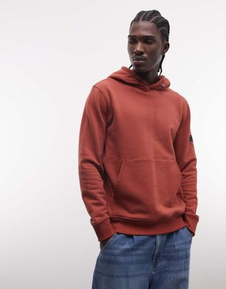 Barbour Ehan - Kapuzenpullover in gebranntem Rot mit Logo