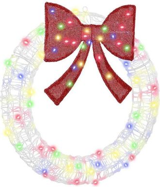 vidaXL Kranz mit 60 LEDs Mehrfarbig 75 cm Acryl vidaXL