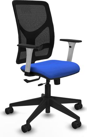 Piqueras y Crespo Schreibtischstuhl in Blau, mit wei&szlig;en und schwarzen Armlehnen, h&ouml;henverstellbare Lendenwirbelst&uuml;tze, ausgestattet mit Syncro/Traslack und Schneidescha