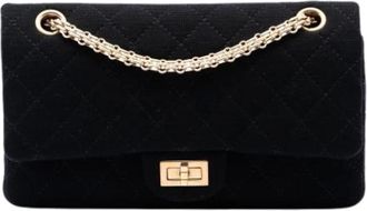Chanel Sac bandouli&egrave;re matelass&eacute; en jersey Pre-owned - Femme - Pre-owned - Noir - Taille: ONE Size