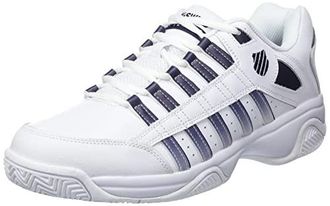 K-Swiss Homme Court Prestir Chaussure de Tennis, Blanc/Bleu Marine, 41 EU