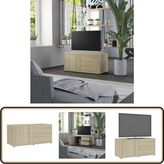 vidaXL Vidaxl - Meuble tv Chêne sonoma 80x34x36 cm Bois dingénierie - Meubles Tv - Meuble Tv - Meuble Rangement - Meuble Chic - Meuble Moderne