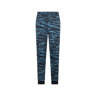 Roberto Cavalli Homme, Pantalons, Bleu, Taille: 2XL Joggers en coton avec imprim&eacute; peau de tigre