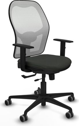 Piqueras y Crespo Jorquera Schreibtischstuhl mit 1D-Armen, h&ouml;henverstellbare Lendenwirbelst&uuml;tze, ausgestattet mit Syncro/Traslack und injiziertem Schaumstoff, Wei&szlig;/Schw