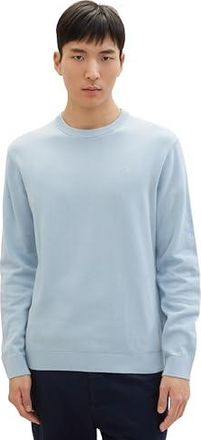Tom Tailor 1039810 Pull en Tricot à col Rond pour Homme (1 pièce), 15159 - Bleu foncé, M