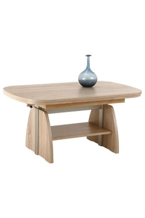 Boxxx Couchtisch, Sonoma Eiche, Holzwerkstoff, Holzoptik, rechteckig, Wange, 67x53-69x108-157 cm, ausziehbar, h&ouml;henverstellbar, Wohnzimmer, Wohnzimmertische