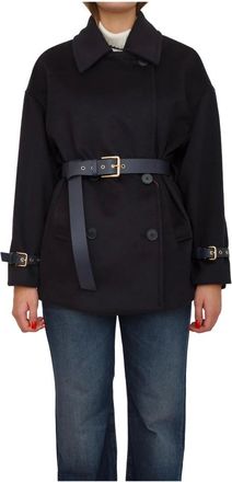 Max Mara Femme, Vestes, Bleu, Taille: 38 FR Cappotto