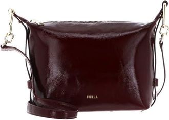 Furla Cuir sac à épaule bandoulière Tonie Vernice Venice Hobo Bag Rubino bordeaux