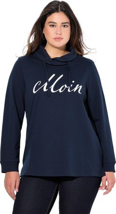 Ulla Popken Damen große Größen Übergrößen Plus Size Sweatshirt, Moin, Stehkragen, Langarm Marine 42+ 826452130-42+