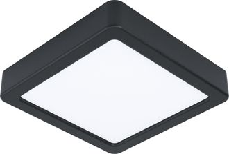 Eglo LED Deckenleuchte Fueva 5, L x B 16 cm, 1 flammige Aufbauleuchte aus Stahl und einer Kunststoff Leuchtfläche, Deckenlampe in Schwarz, Weiß, LED Aufbau