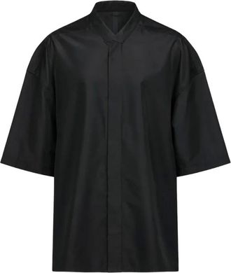 Rick Owens Homme, Chemises, Noir, Taille: XL Giacca SS Jumbo Faun Shirt