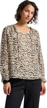 Street One Damen 3411980 Gemusterte Chiffon-Tunika, Morning beige, 36