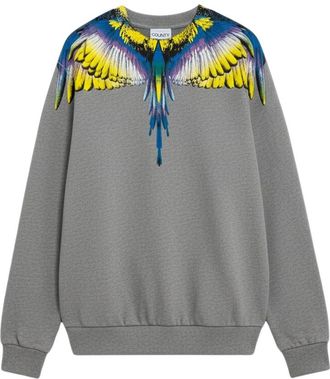 Marcelo Burlon Homme, Sweatshirts et sweats &agrave; capuche, Gris, Taille: L SweaT-shirt ras du cou avec imprim&eacute; ailes